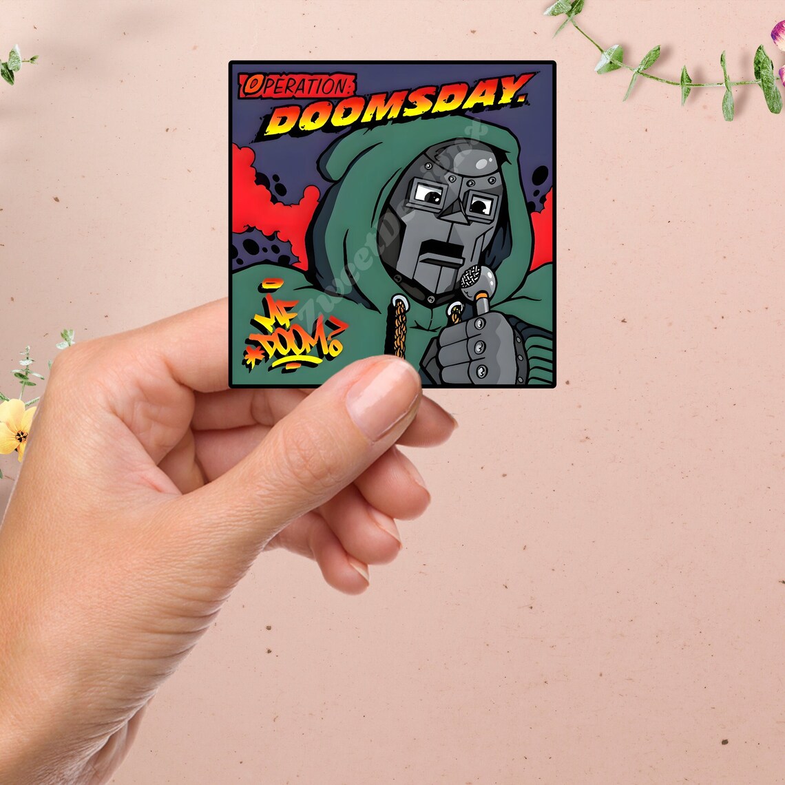 MF DOOM doomsday Sticker Iconic Album Art Glossy Rap Waterproof Decal ...