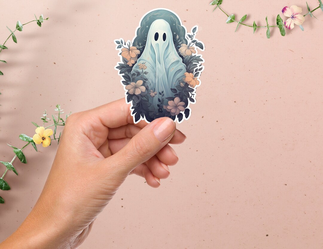 Ghosts Stickers Cute Halloween Flowers Whimsical - Etsy