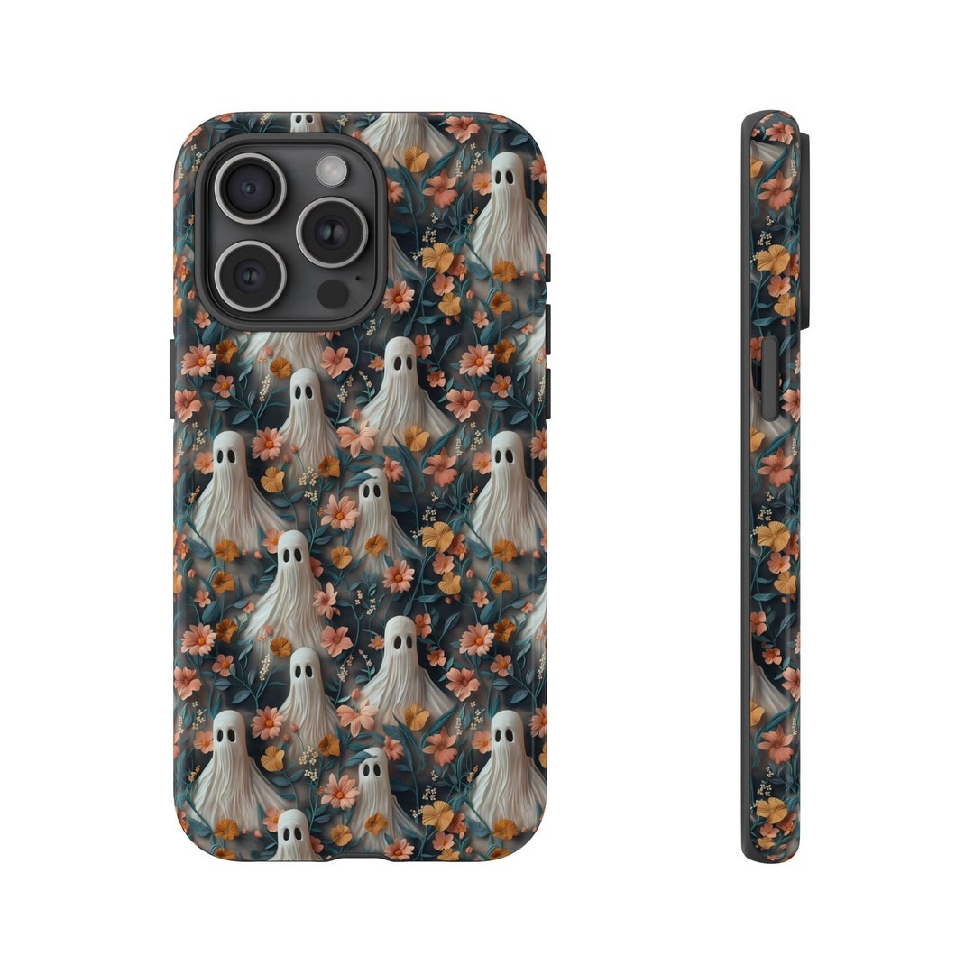IPhone 14 13 Case Pastel Ghost Flowers Halloween Case 3D Clay Ghosts in ...