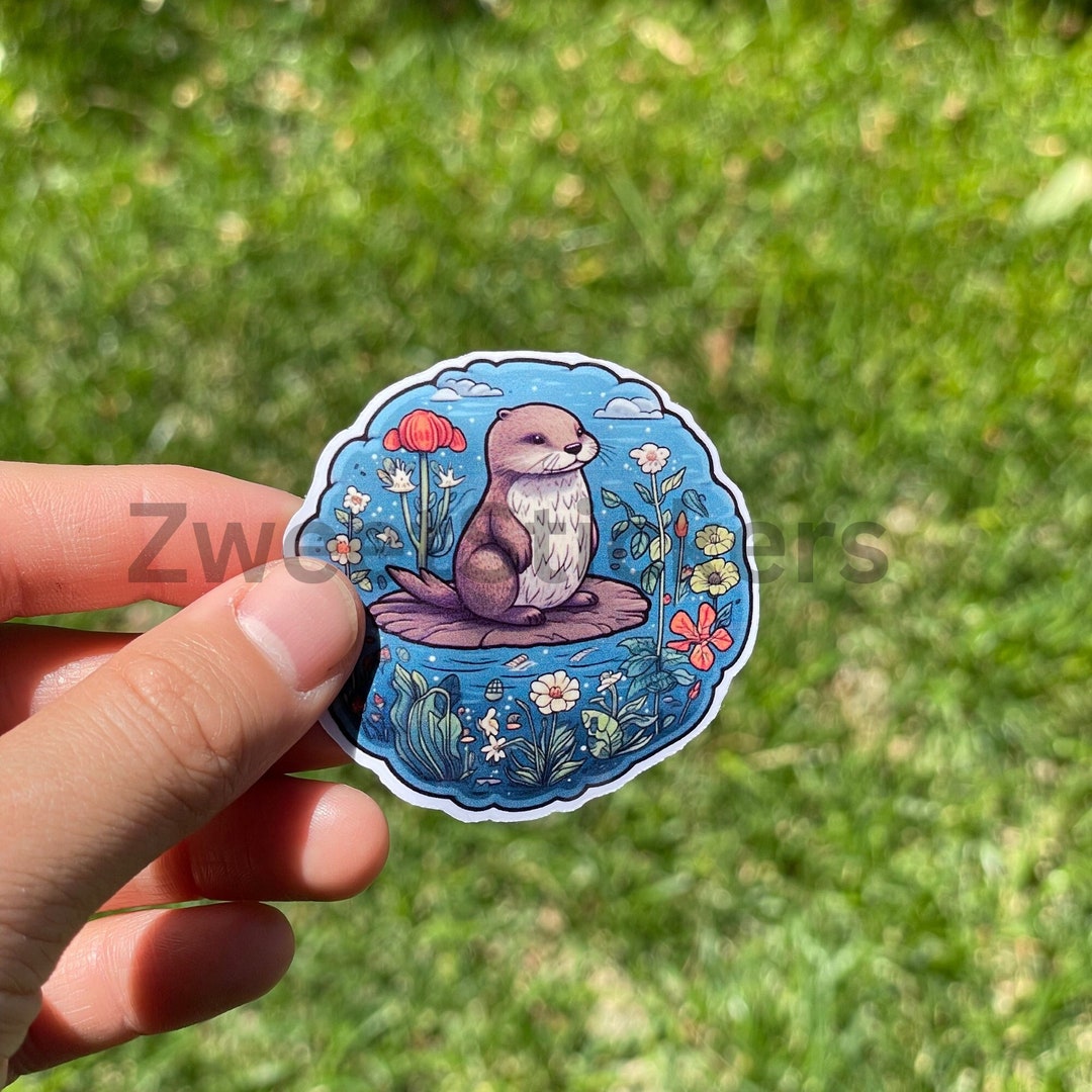 Cute Otter Sticker Waterproof Sticker Animal Sticker - Etsy