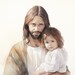 JESUS CHRIST - Jesus Protects, Watercolor Image of Jesus Holding a ...