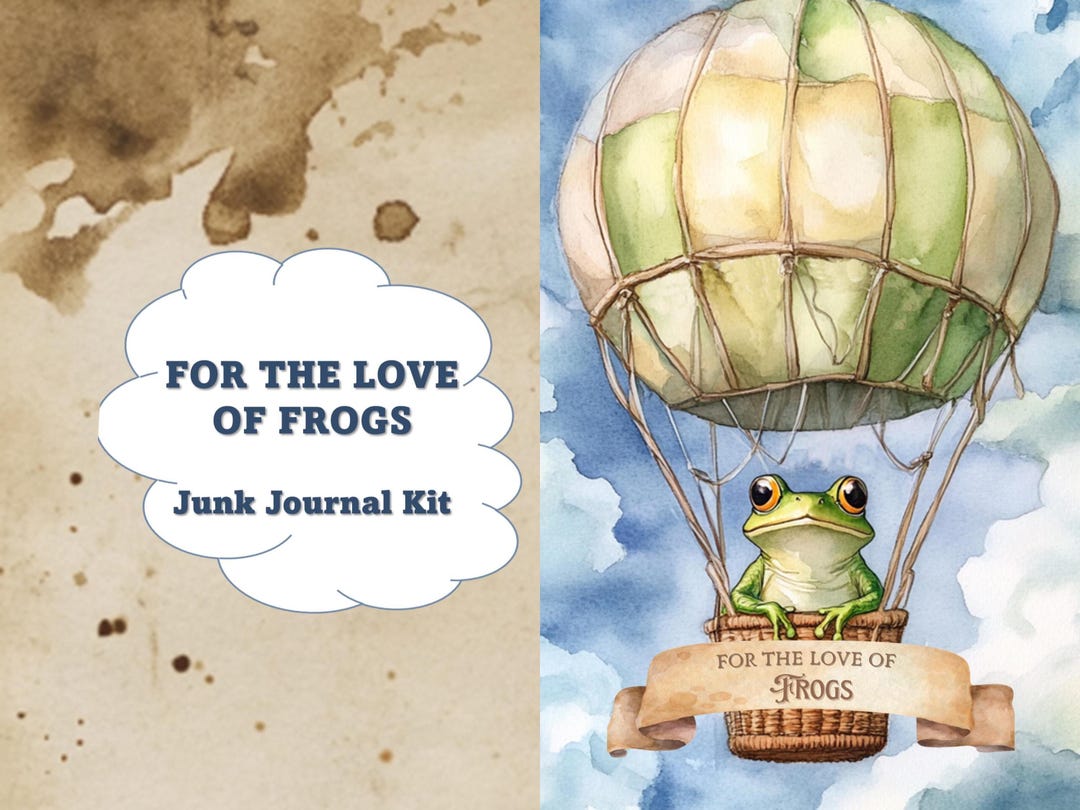 Frog Junk Journal Kit: Amphibian Theme, Printable Ephemera (PDF) - Etsy