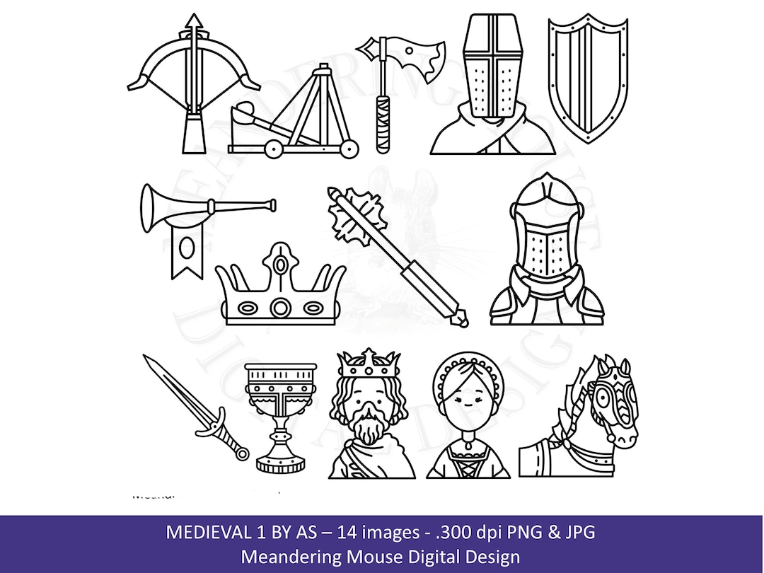 MEDIEVAL - Digi Stamps - Etsy