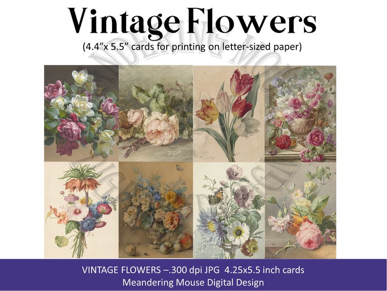 VINTAGE FLOWERS - Cards - Etsy