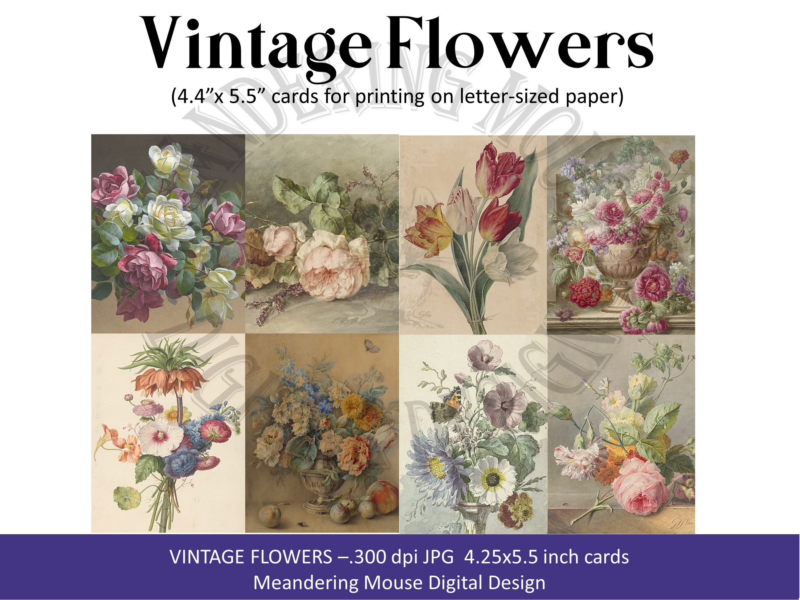 VINTAGE FLOWERS - Cards - Etsy