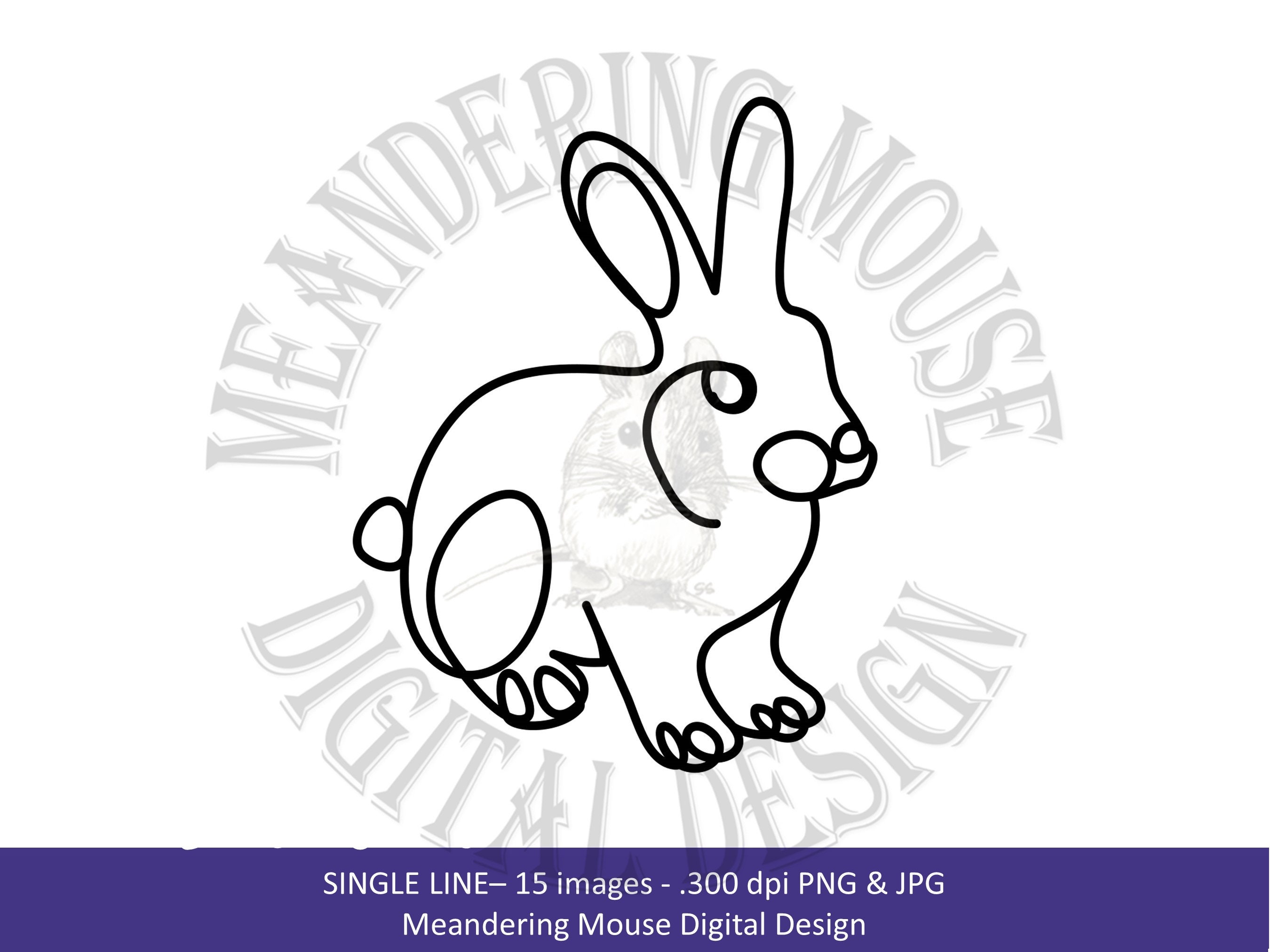 BUNNY - Single-line Art (continuous Line Art, Bunny, Rabbit, Nature ...