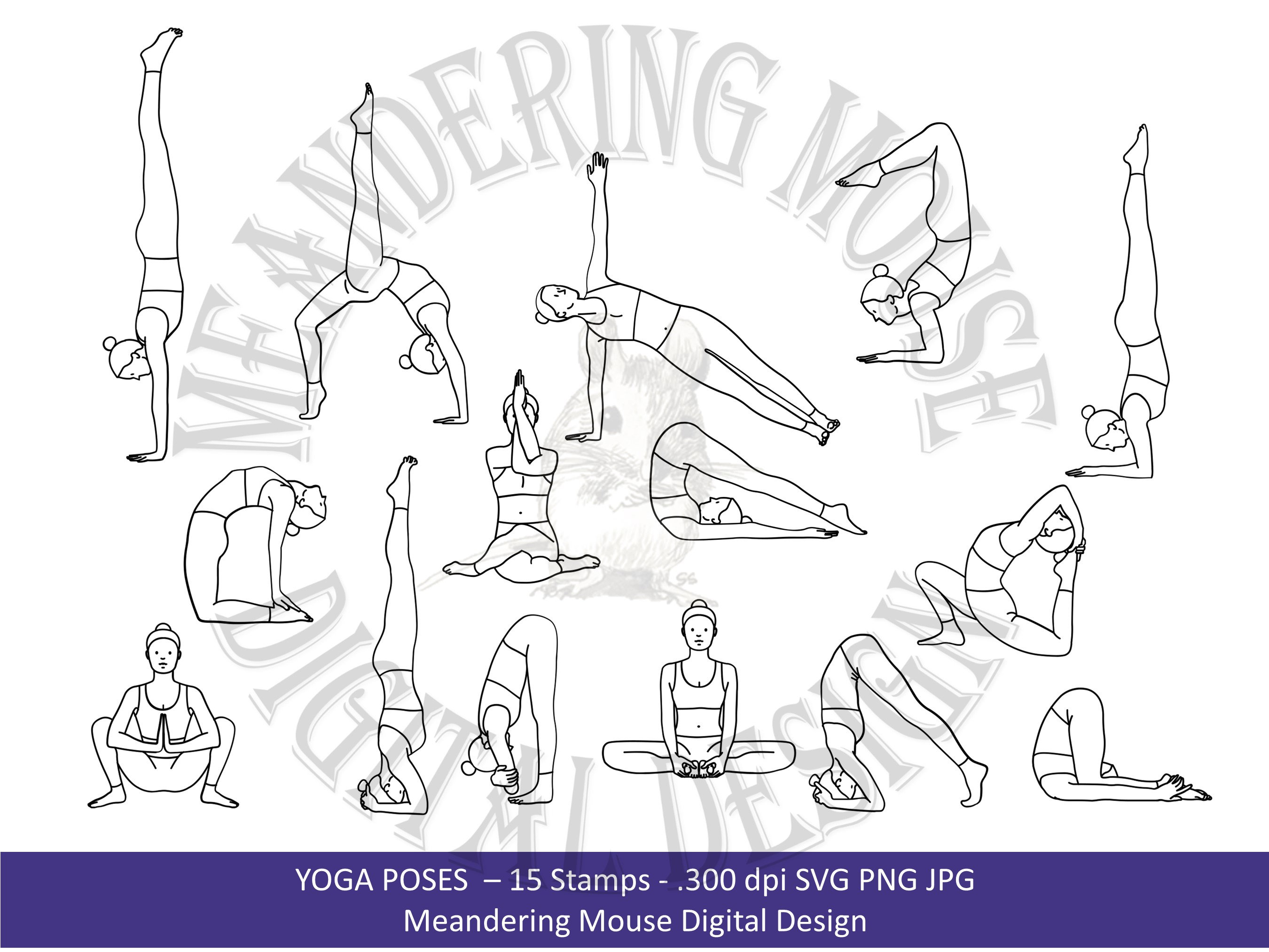 YOGA POSES Yoga Outlines, Exercise, Asana, Multiple Yoga Poses, Create ...