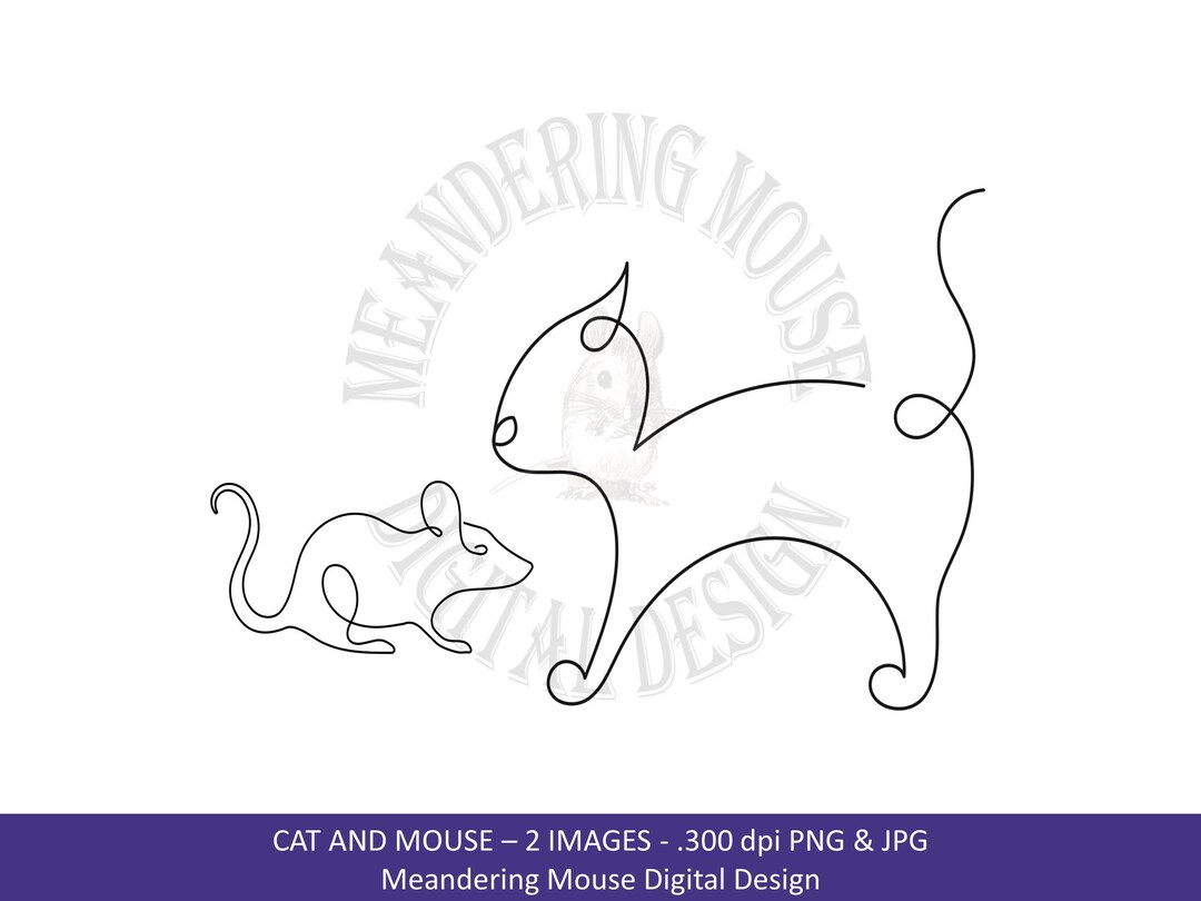 CAT & MOUSE - Continuous Line Art - Etsy