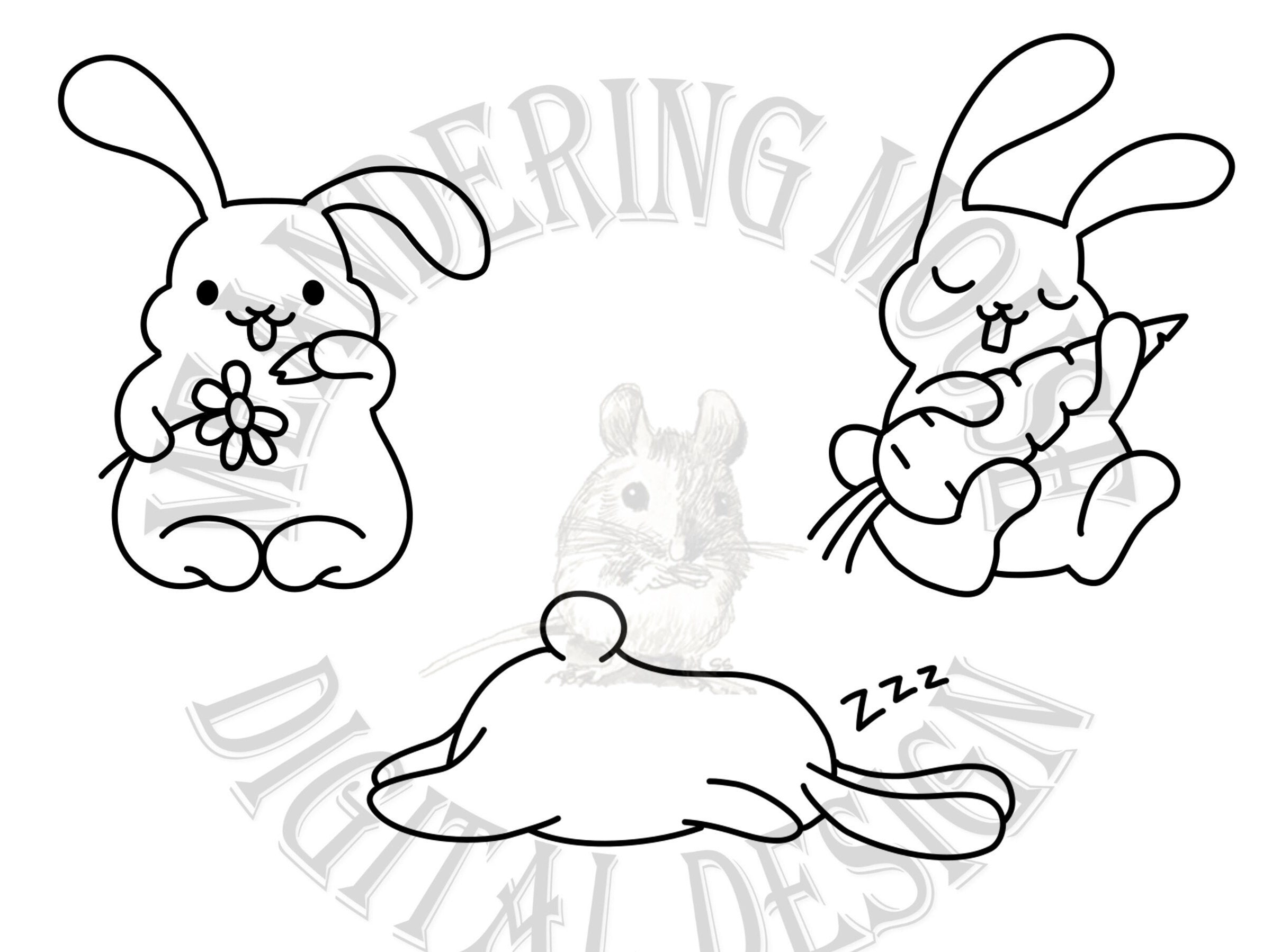 Funny Easter Bunny Clipart: Laughing Rabbits SVG PNG (digital Download ...