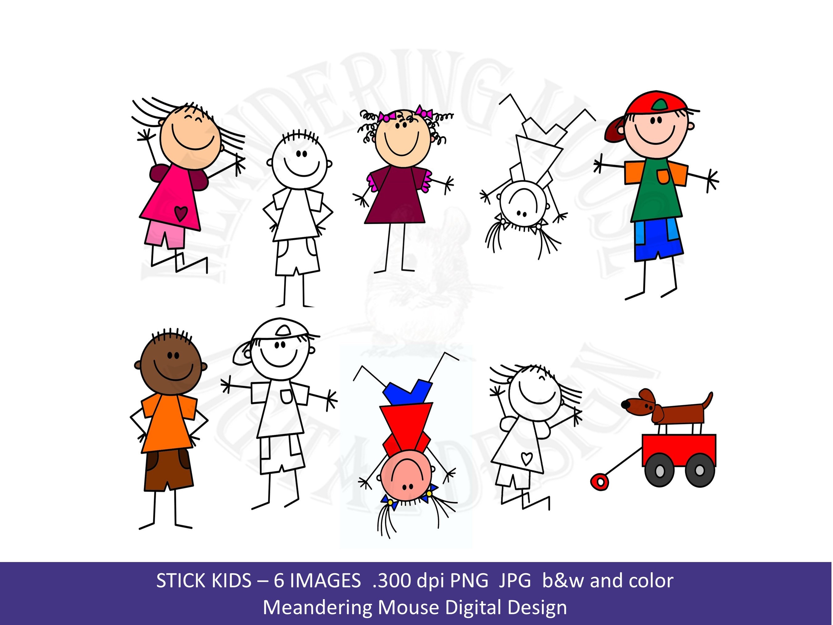 STICK KIDS - Digi Stamp - Etsy