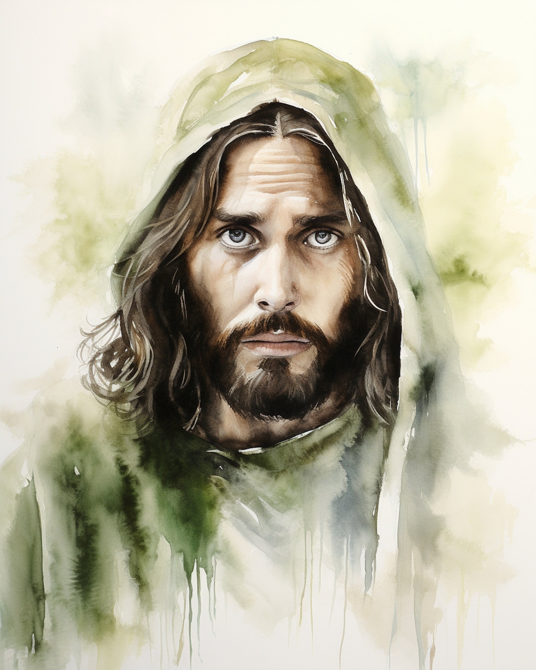 Jesus Christ Watercolor Portrait Art Print (digital Download) - Etsy