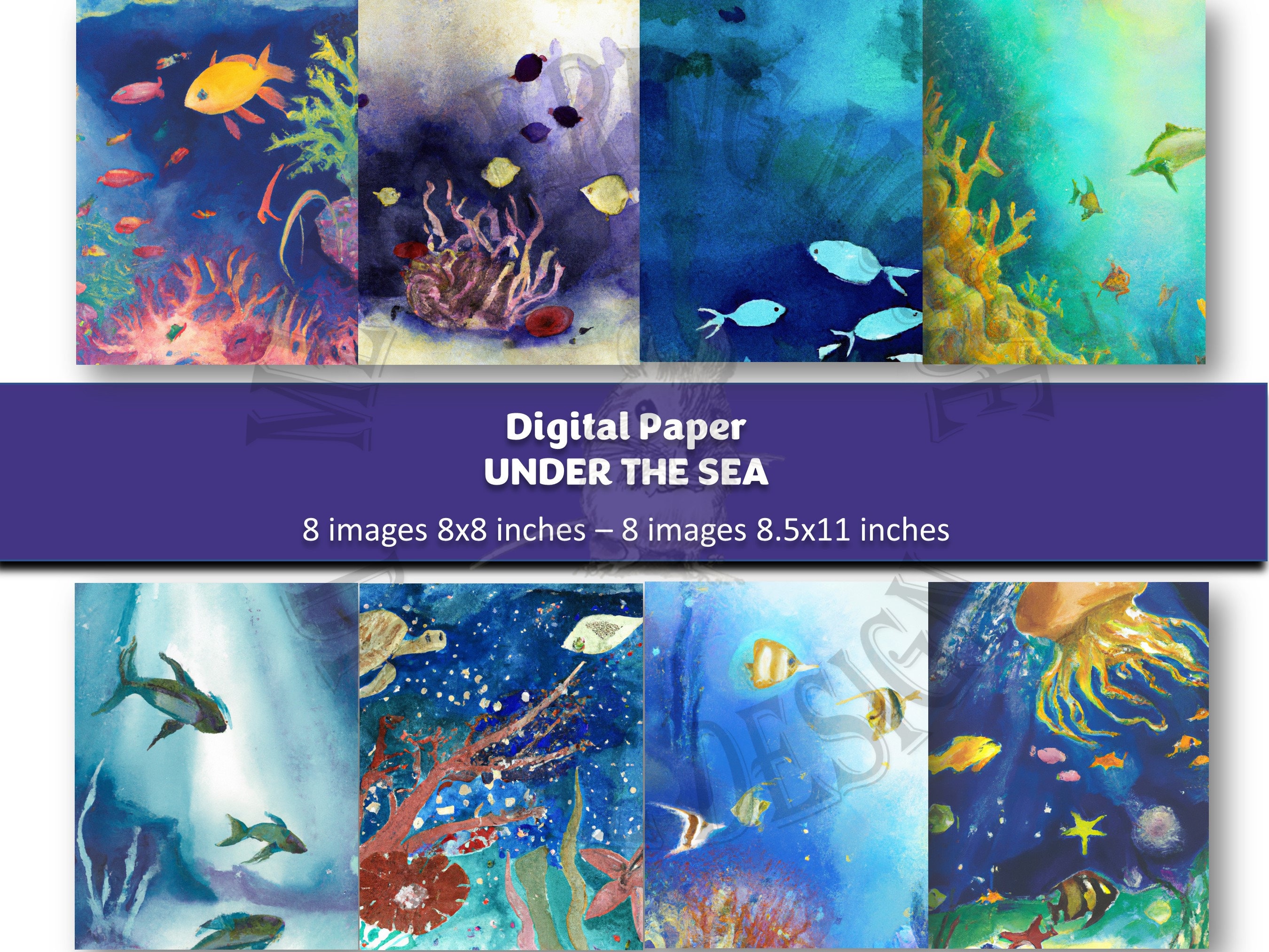 UNDER THE SEA - Digi Paper/clipart - Etsy