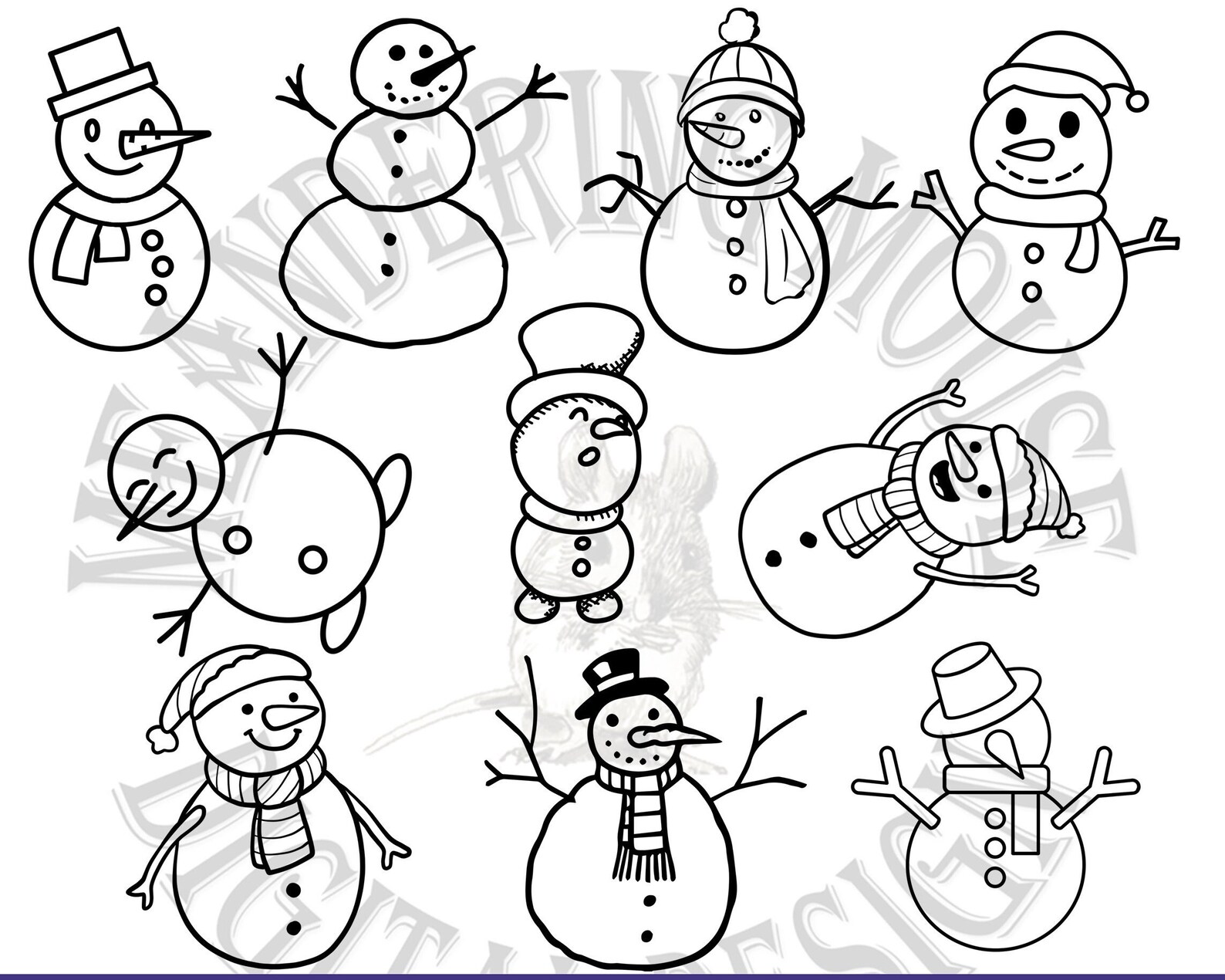 Snowmen Digital Stamps - Holiday Clip Art (PNG, JPG, SVG) - Etsy