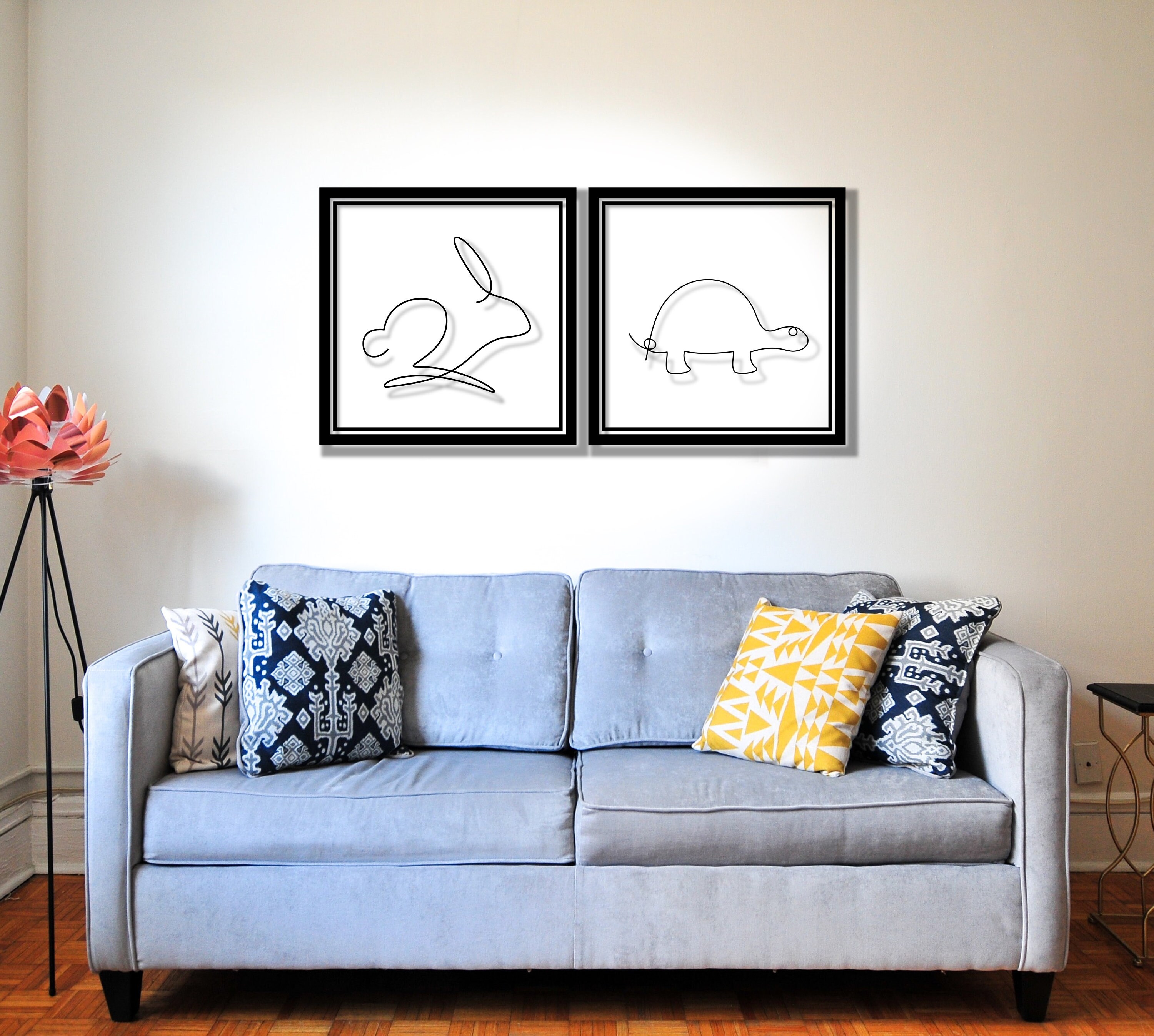 TORTOISE & HARE - Continuous Line Art (digi Art, Single Line, Rabbit ...