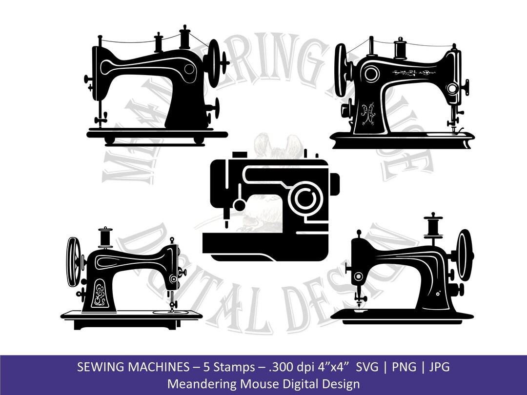Sewing Machine Digi Stamps: Antique & Modern Clipart (SVG, PNG, JPG) - Etsy