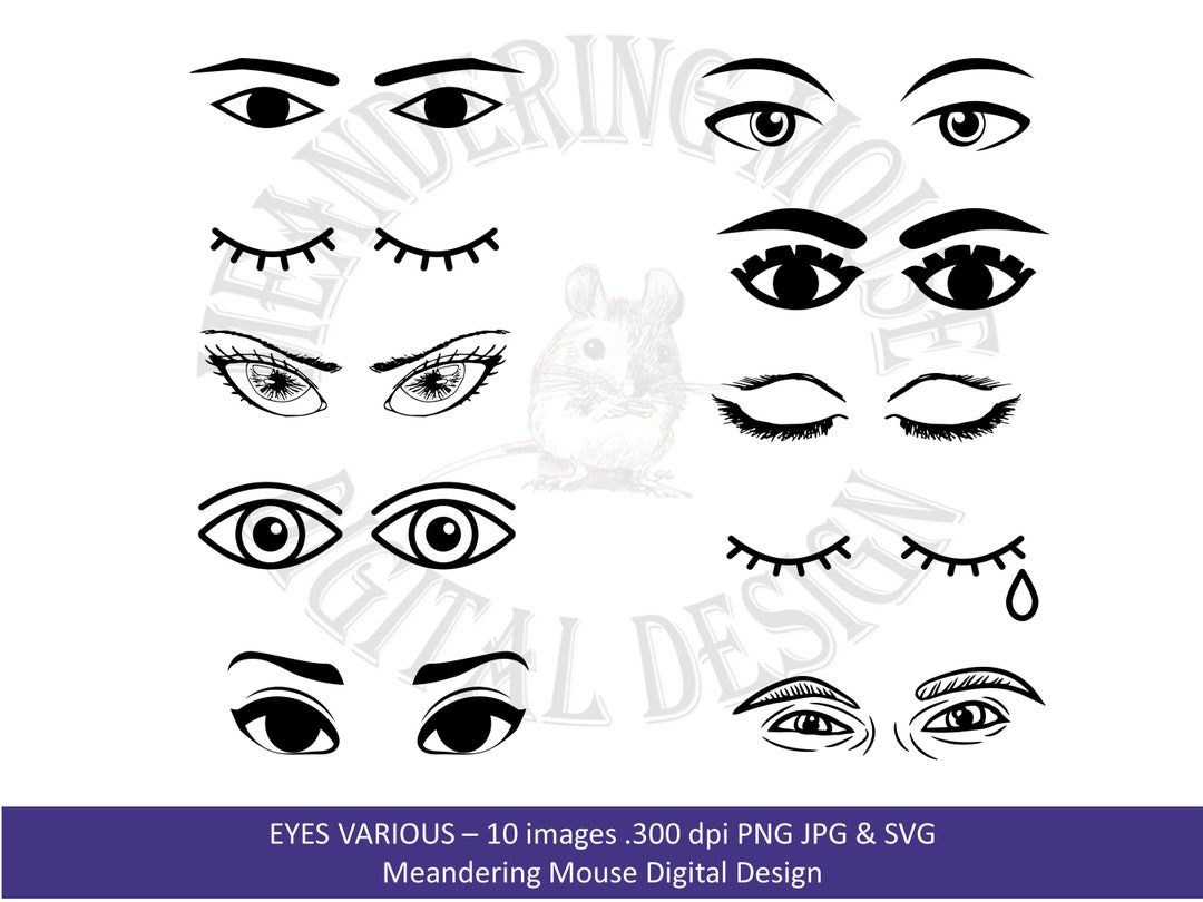 EYES VARIOUS - Digital Stamp (blinking, Sleeping, Staring Digi Eyes ...