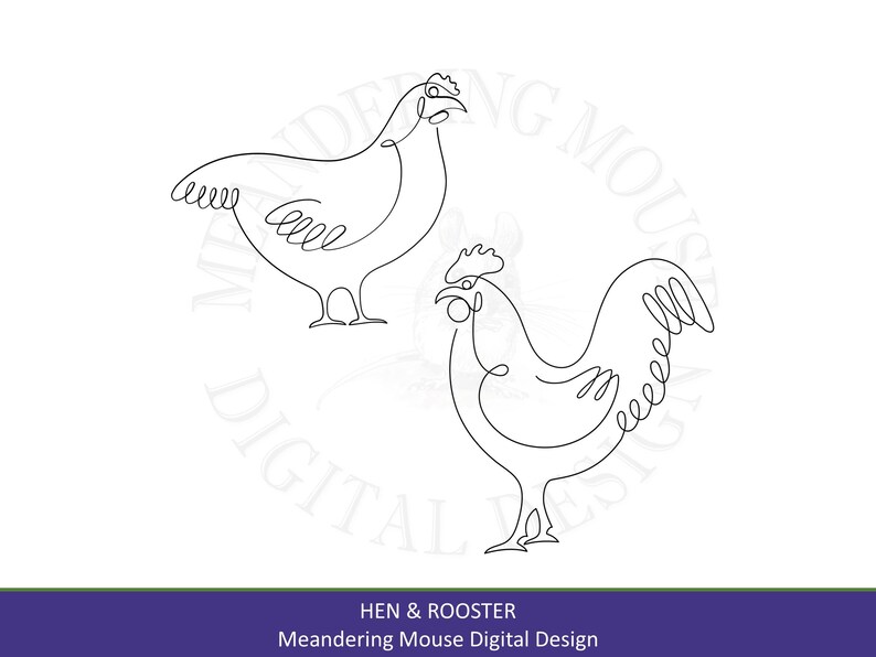 Hen & Rooster Line Art: Minimalist Kitchen Print (digital Download) - Etsy