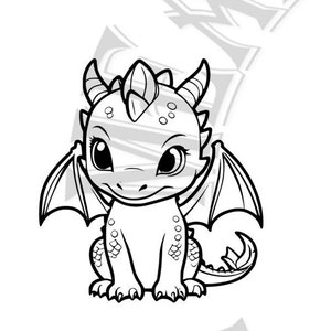Baby Dragons - Digi Stamp, Outline Art, Card Making, Quilting ...