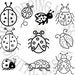 LADYBUGS - Digital Stamp (lady Bug Digi Stamp, Assorted Styles for Card ...
