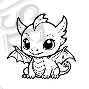 Baby Dragons - Digi Stamp, Outline Art, Card Making, Quilting ...