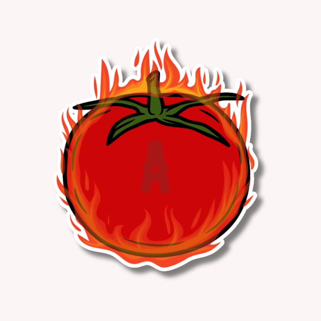 A Tomato Flames Vinyl Sticker - Etsy