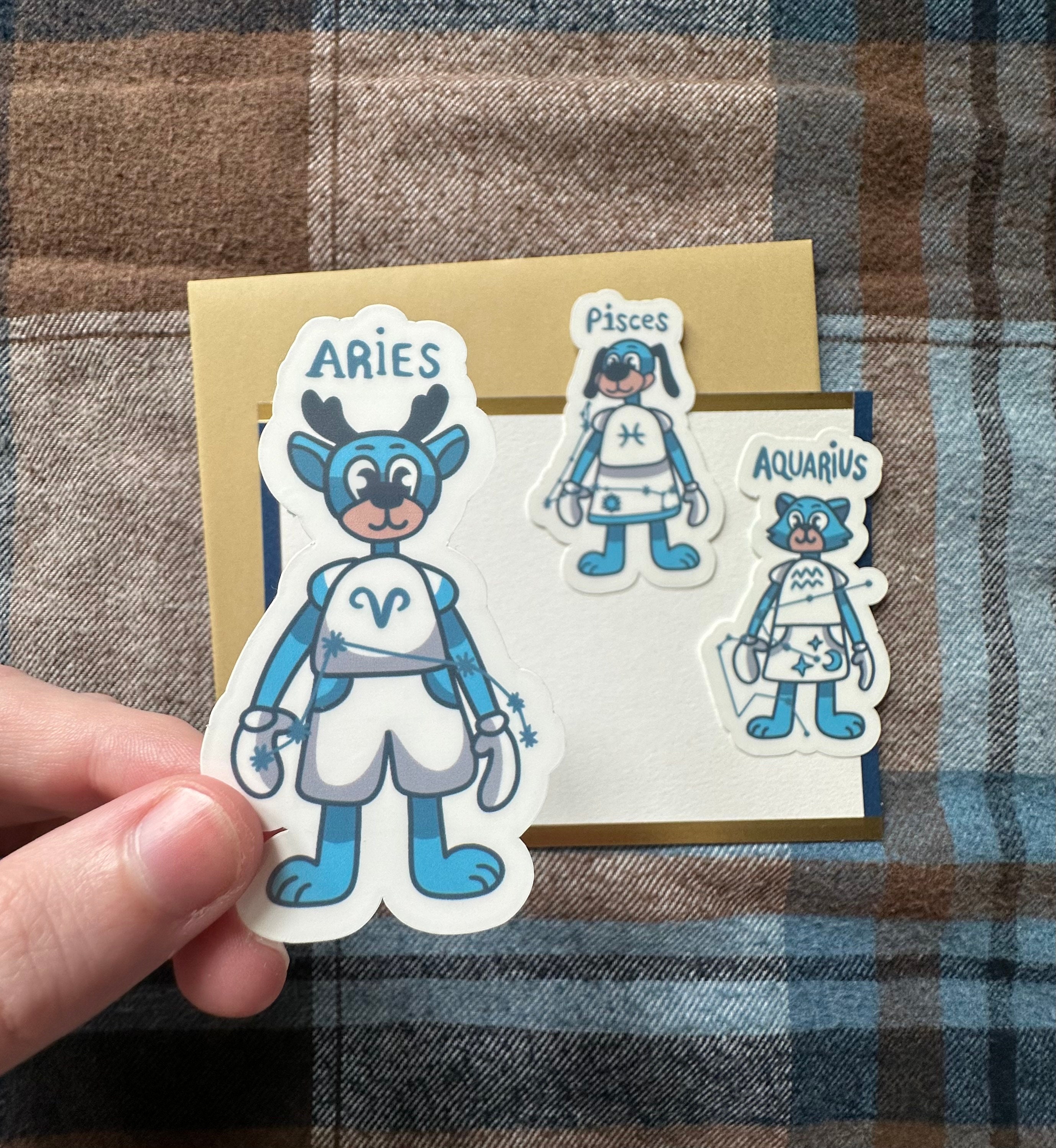 Toontown Zodiac Stickers Cute Toontown Stickers Aries Aquarius Pisces ...