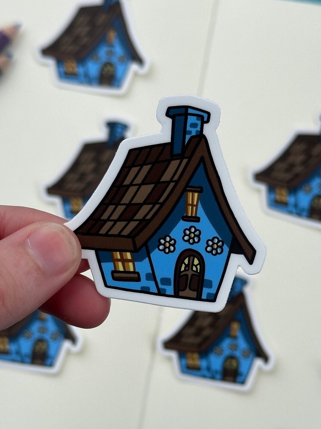 Toontown Stickers Cute House Stickers Stickers for Notebooks Blue ...