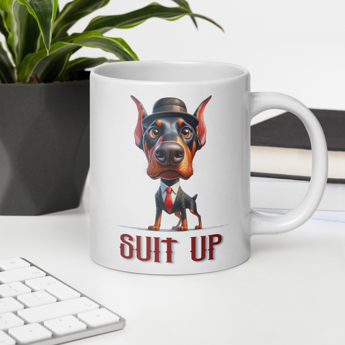 Suit up Dog Mug, Mug for Dog Lovers, Doberman Mug, - Etsy
