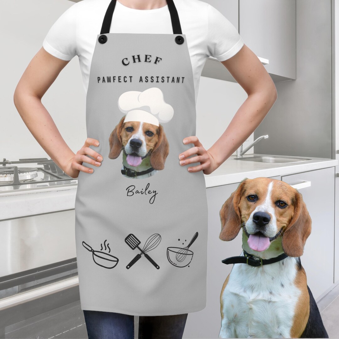 Apron With Pet Photo Custom Face Gift for Women Men Mother's Day Gift ...