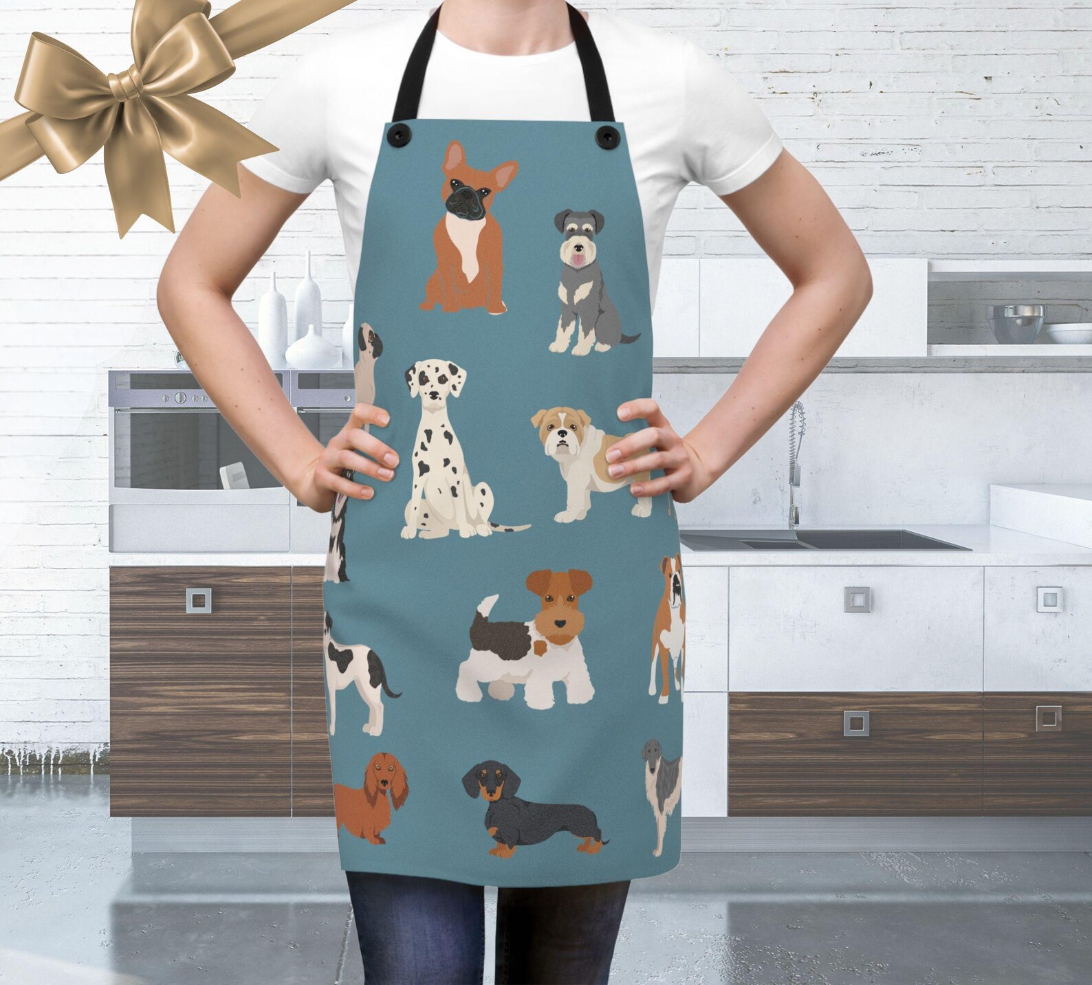 Kitchen Apron With Dog Breeds Dog Lover Gift Dog Person Apron for Women ...