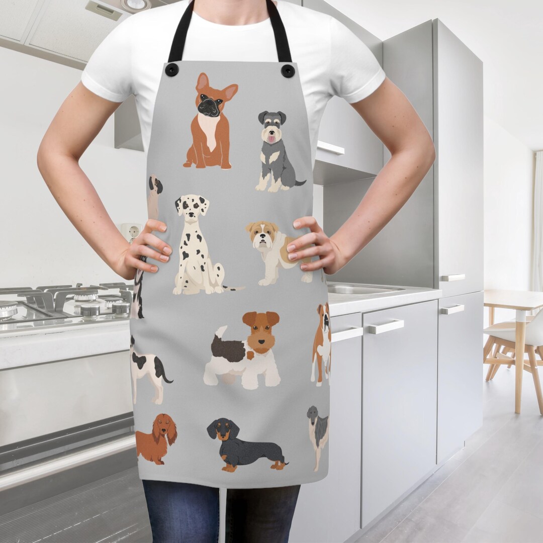 Kitchen Apron With Dog Breeds Dog Lover Gift Dog Person Apron for Women ...