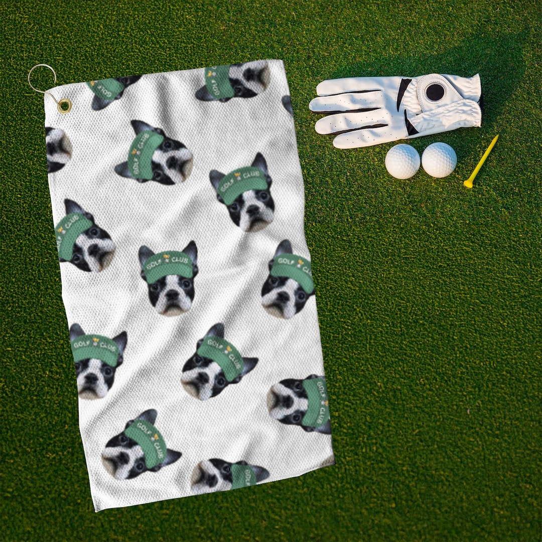 Custom Pet Golf Towel Dog Face Cat Photo Father's Day Gift for Grandpa ...