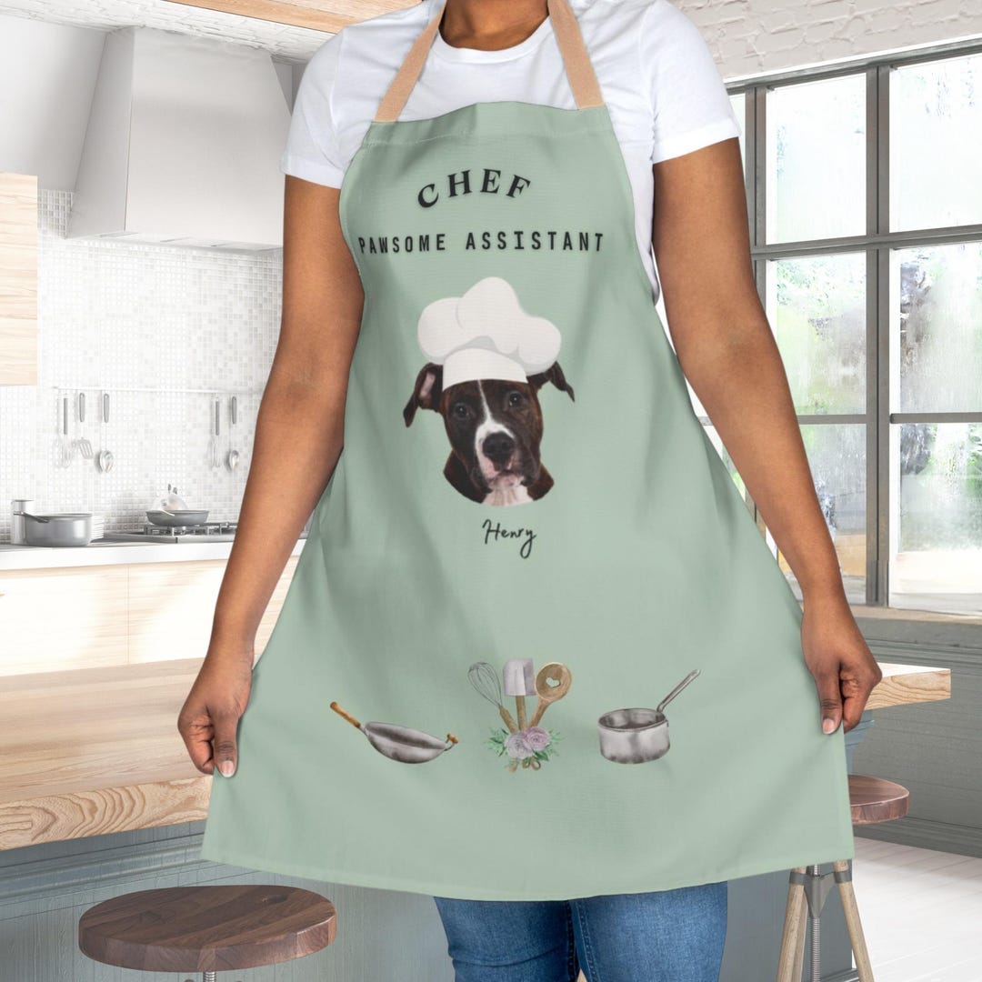 Apron With Pet Photo Dog Cat Apron Custom Face Gift Mother's Day Gift ...
