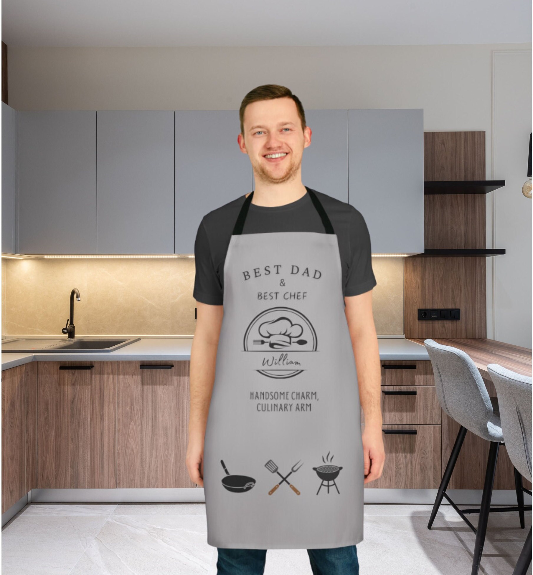 Apron for Men Custom Apron With Dad Dog Cat Photo Apron Gift for Dad ...