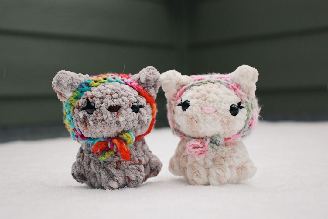 Cat in Bonnet Crochet PDF PATTERN | Coquette Crochet | Amigurumi Cat ...