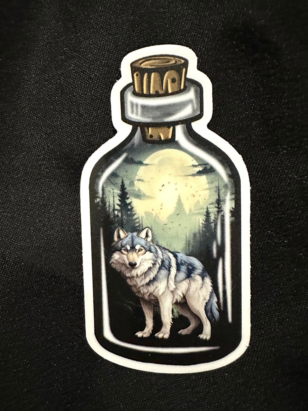 Wolf Sticker| Full Moon Sticker| Laptop Sticker | Water Bottle Sticker ...