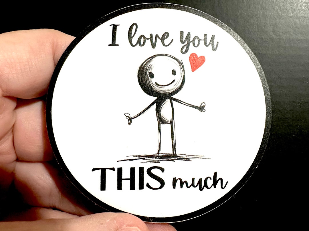 I Love You This Much Sticker| Stick Figure Art| Laptop Sticker | Water ...