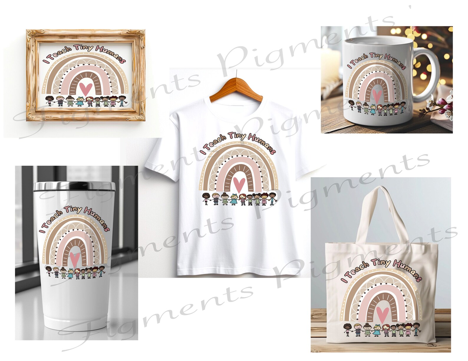 Rainbow Clip Art PNG Set of 5 Individual Instant Digital Download ...