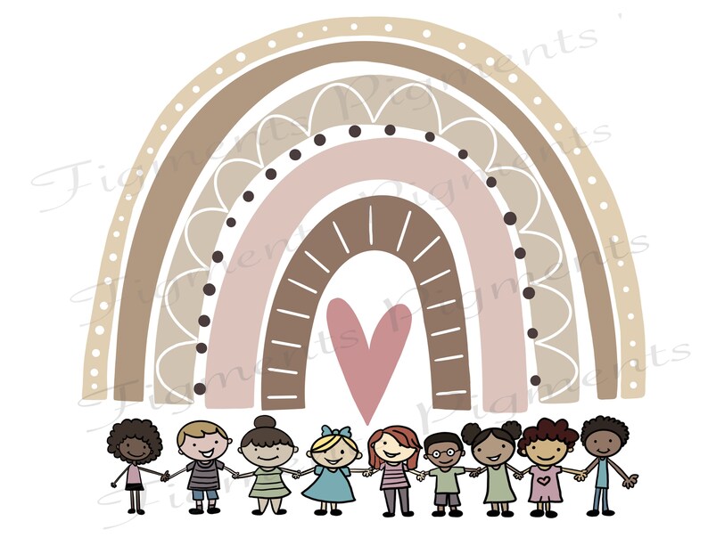 Rainbow Clip Art PNG Set of 5 Individual Instant Digital Download ...