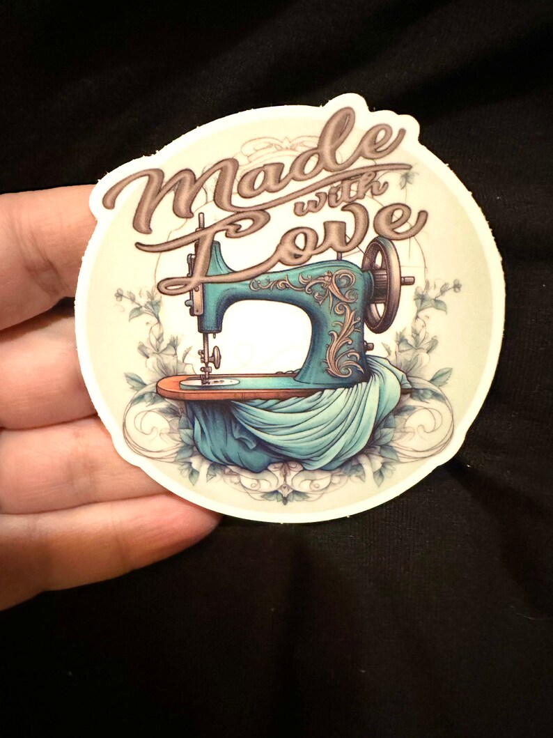Sewing Machine Made With Love Sticker Laptop Sticker Water Bottle ...