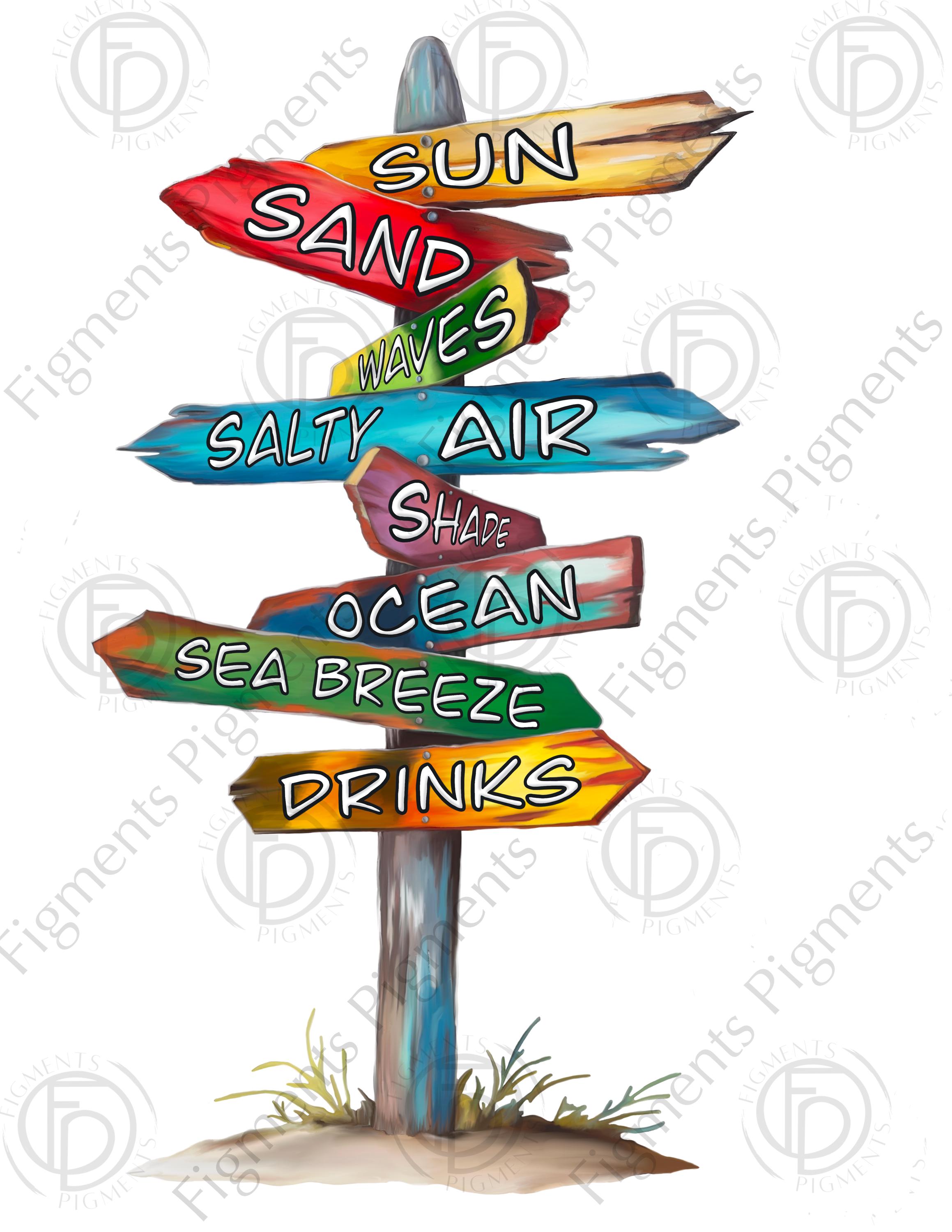 Beach Sign Clip Art: Key West Style PNG SVG (digital Download) - Etsy