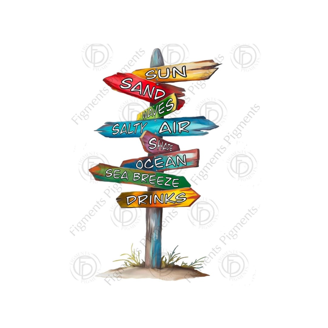 Beach Sign Clip Art Transparent PNG and SVG Digital Download for T ...