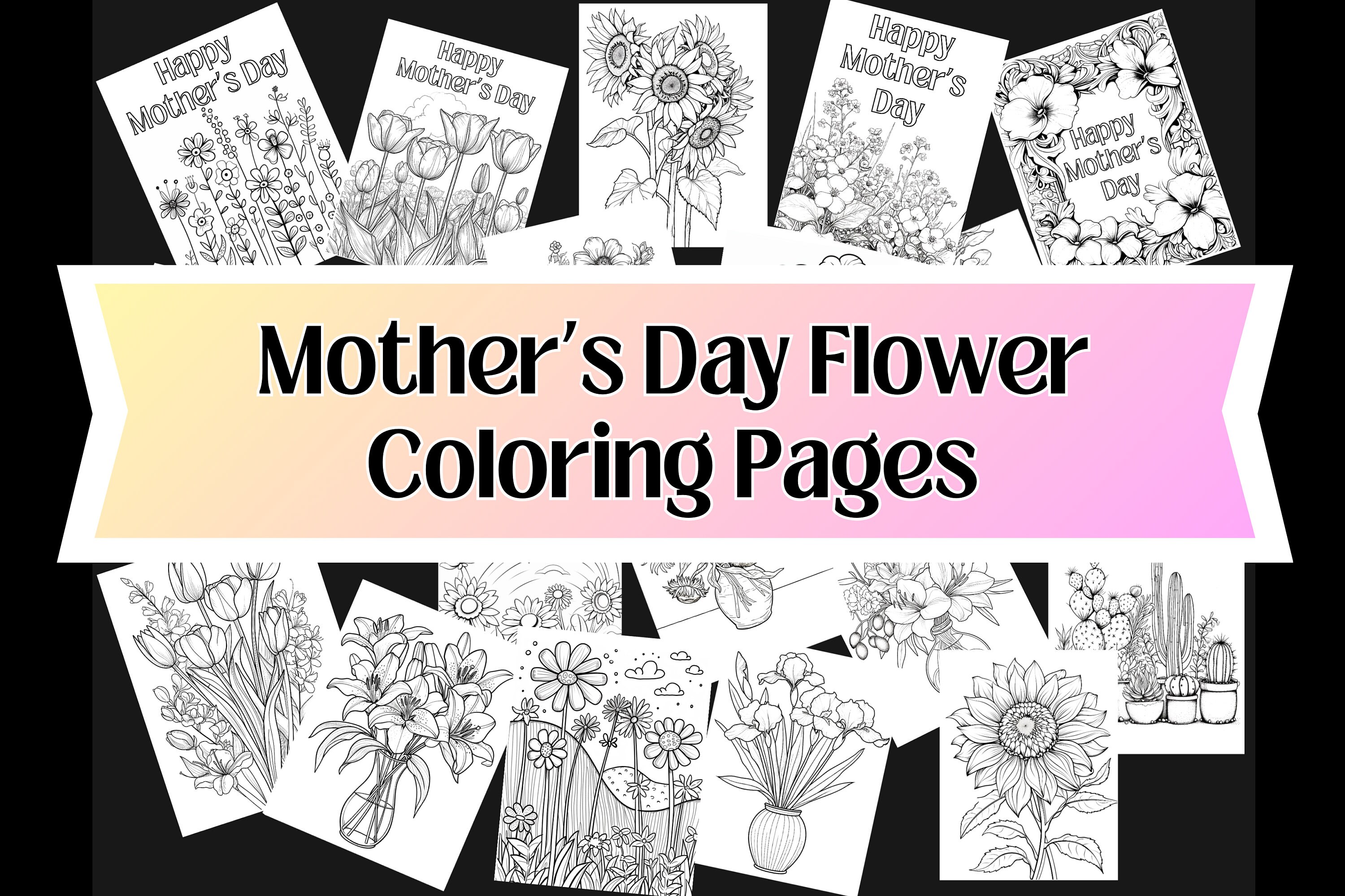 Mothers Day Coloring Pages 20 Printable PDF Flower Coloring Pages ...