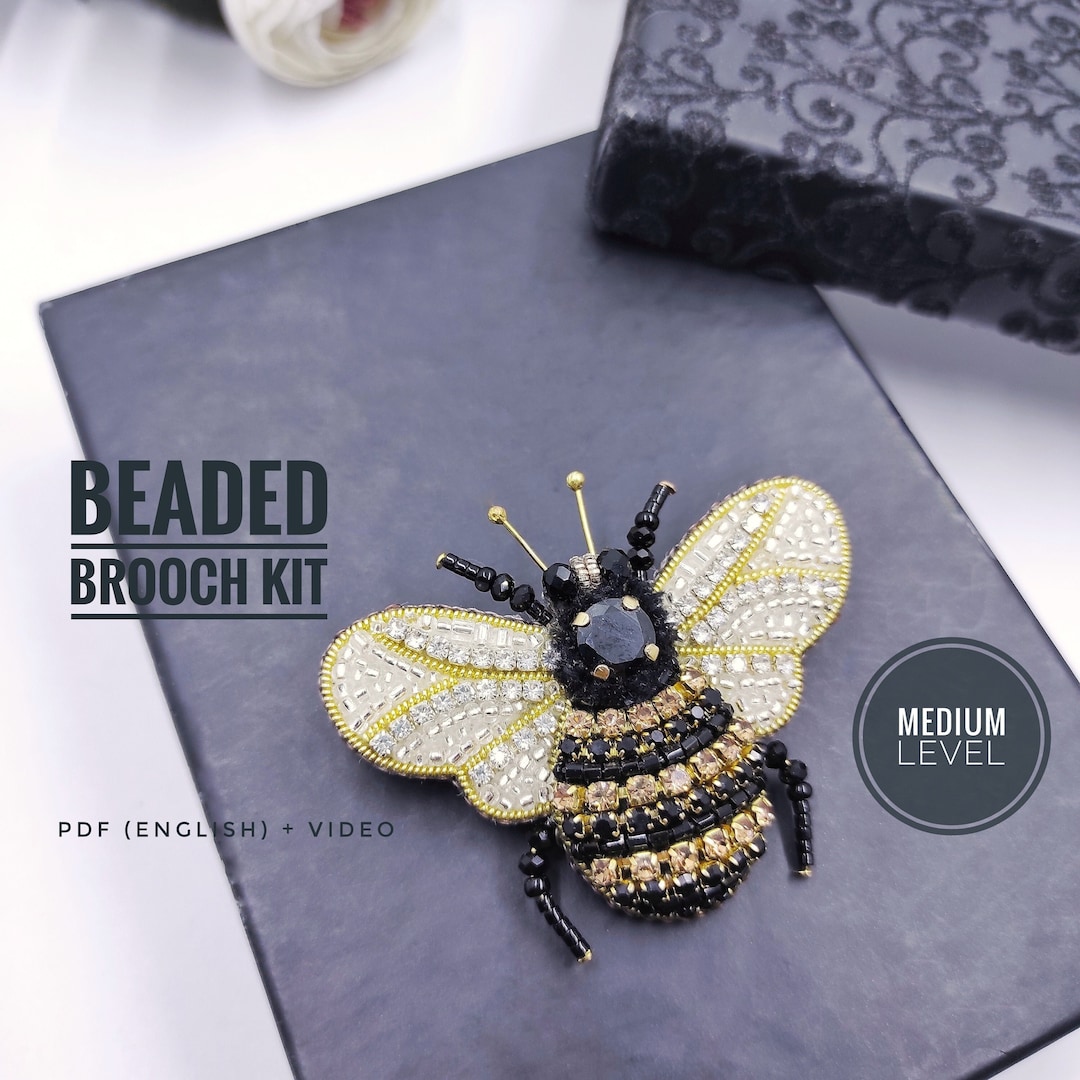 Bead Queen Bee Craft Kit, Needlework Kit for Women, Beed Bee Brooch ...