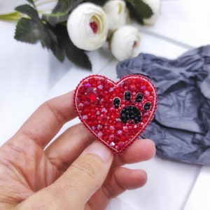 PDF Video Tutorial Heart With Paw Brooch, Bead Pdf Digital Pattern ...