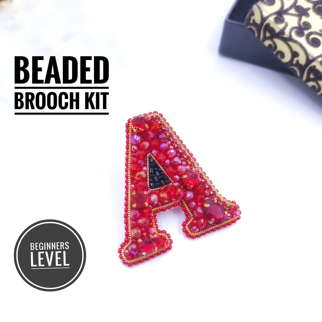DIY Bead Making Kit Letter A Brooch, Letter Jewelry Pattern, PDF Brooch ...