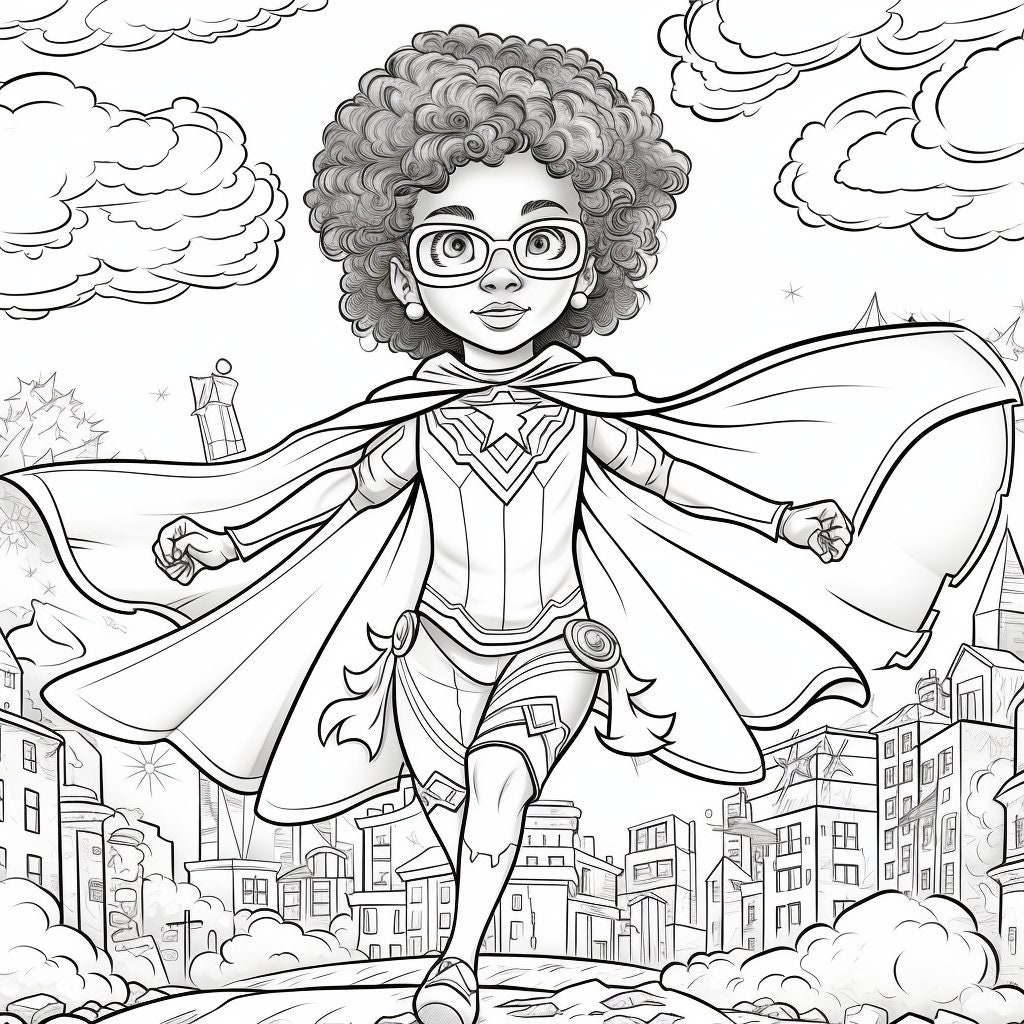 Little Girl Wonder Coloring Page - Etsy