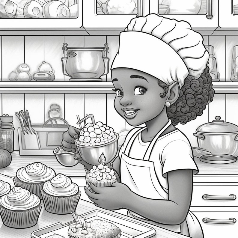 My Little Baker 4 Coloring Page - Etsy