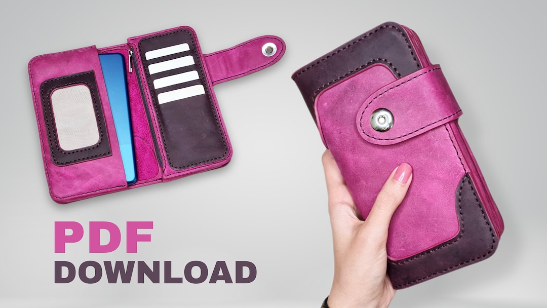 Leather Phone Wallet Pattern _ Leather Wallet Pattern _ Mobile Wallet ...