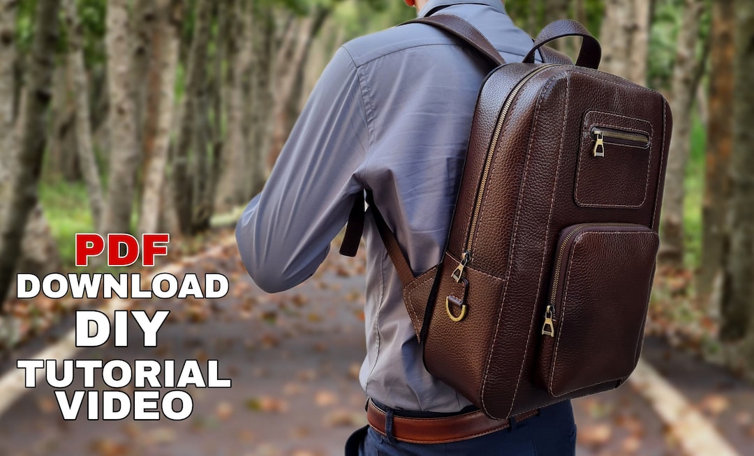 PDF Pattern Download _leather Backpack Pattern _tutorial Video _DIY_ ...